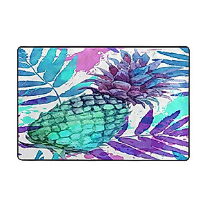 ALAZA Watercolor Vivid Colors Pineapple Area Rug Rugs for Living Room Bedroom 3'x2'