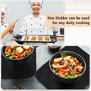 Hoolerry 20 Pieces Cotton Pocket Pot Holders for Kitchen Oven DIY Pot Holders 7 x 9 Inch Heat Resistance Pot Holder Pot Holders with Hanging Loops for Baking Accessories(Black)
