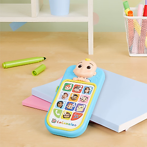 CoComelon JJ’s First Learning Toy Phone for Kids, Lights, Sounds, Music, Letters, Numbers, Colors, Shapes, and Weather, Kids Toys for Ages 18 Month by Just Play