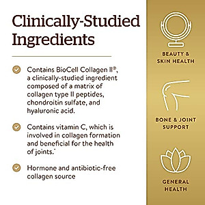 Solgar Collagen Hyaluronic Acid Complex, 30 Tablets - Hydrolyzed Collagen Type 2 - Helps with Fine Lines & Wrinkles - Boosts Skin Collagen & Elasticity - Non-GMO, Gluten & Dairy Free - 30 Servings