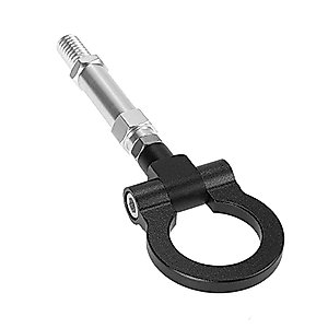 X AUTOHAUX Black Aluminum Alloy Front Bumper Trailer Ring Eye Towing Tow Hook Screw for Volkswagen Golf GTI