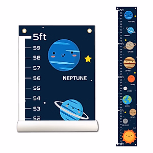 Sungwon Kids Canvas Growth Chart, Height Chart, Growth Chart Banner, Planet Growth Chart