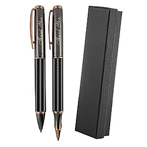 SyPen Christmas Gift Thank You Elegant Luxury Pens, Fancy Gift Pens for Your Boss Coworker Wife Husband Dad Mom Doctor, Roller & Ballpoint Pen Set - Twist Action Metal Rollerball - Gift Box Included