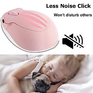 Wireless Mouse Pink Bluetooth Cute Hamster Shape Kawaii Portable Silent Lightweight Quiet Cordless Gaming Mice for PC Laptop Computer Mac iPad Pro MacBook Pro/Air Kids Women Men Gift(No Receiver)