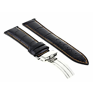 Ewatchparts 17-24MM LEATHER BAND STRAP DEPLOYMENT CLASP BUCKLE COMPATIBLE WITH IWC #1