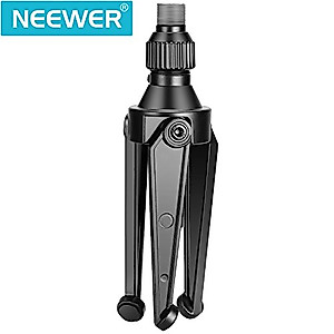 Neewer Foldable Iron Mini Desktop Microphone Tripod Stand, Adjustable Height 4.9-7.5 inches/12.5-19 centimeters for Lectures, Podcasts, Online Chat, Meeting, Screencasts and More (NW-050)