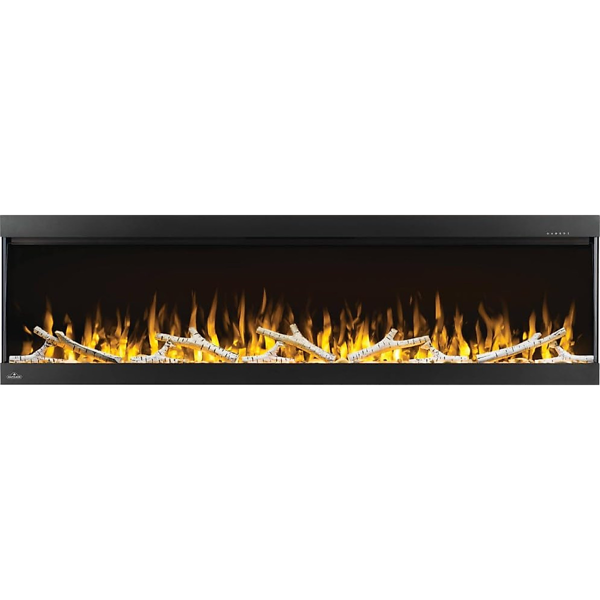 Napoleon Trivista Pictura 50 3-Sided Electric Linear Fireplace - Built-in Design - Multi-Color Flames with Large Crystal Cubes and Natural Looking Birch Logs - NEFL50H-3SV