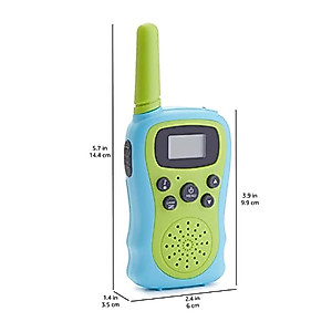 Amazon Basics Kids Walkie Talkie Set, Set of 2, Green and Blue