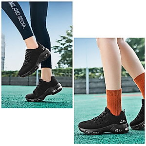 HuJAT Women’s Air Running Shoes Walking Tennis Fashion Sneakers Casual Comfortable Breathable Jogging Shoes Black