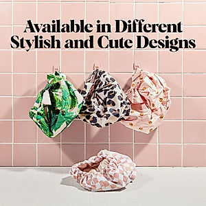 Kitsch Luxury Shower Caps for Women Reusable Waterproof - Large Shower Cap for Women and Men, Non-slip, Quick-dry Hair Cap for Long & Short Hair, Comfortable and Stylish Design - Palm Leaves