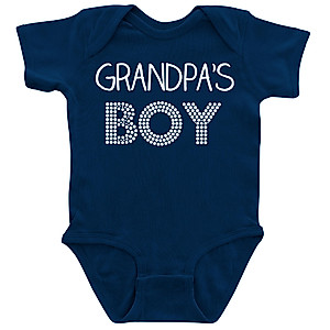 Apericots Grandpa's Boy Sweet Short Sleeve Baby Bodysuit Navy