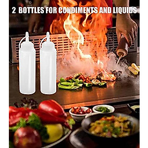 FIFIT KITCHEN Flat Top Griddle Accessory Tool Kit 6 Pieces, 2 Bottles,2 Spatulas, Chopper Scrapper And Tong Perfect Fit For Cooking Indoor Or Outdoor