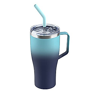 Zenbo 32 oz Insulated Tumbler with Handle Lid and Straw–Keep Drinks Cold up to 24 Hours-Stainless Steel Vacuum Insulated Mug with Handle – Leak Proof Lid, Dishwasher Safe,Fit in Car Cup Holder