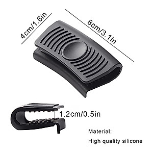 Xihuimay 2 Pairs Silicone Mitts Hot Pot Grip Handle Cover Sleeve Grip Mitt Pinch Grip Microwave Frying Pans Anti-scalding Gloves Griddles Mittens Clips for Kitchen Cooking Baking BBQ, Grey Black