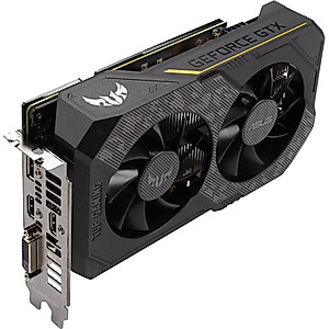 ASUS TUF Gaming NVIDIA GeForce GTX 1660 Ti EVO TOP Edition Graphics Card (PCIe 3.0, 6GB GDDR6, 14Gbps Memory Speed, HDMI 2.0b, DisplayPort 1.4, Space-grade Lubricant, Compact Design, GPU Tweak II)