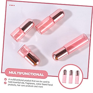 Lurrose 10pcs roller Mini Home - Women Sample Refillilable Perfume Oil Tube for Cosmetics Vials Size Lip Er Essential Vial Bottles Refillable Cosmetic Lid Small Ml Diffuser Travel Aroma