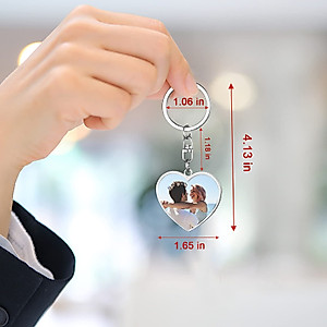 Custom Keychain Photo Keychain Personalized Color Picture Keychains Customized Double Sides Colorful Photo Key chains Memorial Gifts for Family Lover