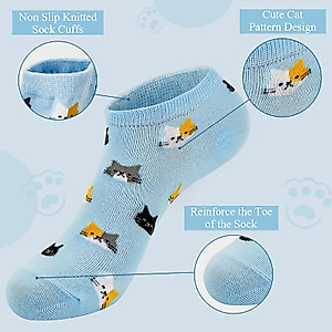 Justay 5 Pairs Womens Cute Cat Socks Novelty Funny Cat Claw Socks Animal Fun Ankle Socks