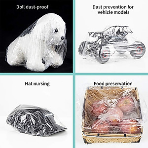 50PCS Disposable Shower Caps, Plastic Clear Thickening and Thick Waterproof Caps for Hair Treatment, Spa, Hotel and Hair Solon, Home Use,Portable Travel (Size 44CM)