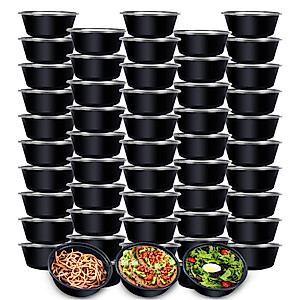 50-Pack Meal Prep Containers Freezer Containers Plastic Microwavable Food Containers Bowls with Lids (10 oz) Storage Bento Lunch Boxes -BPA-Free Food Grade