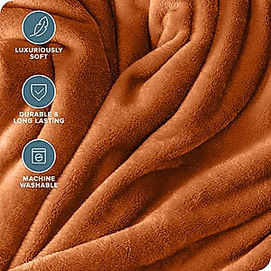 Bare Home Fleece Blanket - King - Sienna - Lightweight Throw for Bed, Sofa, Couch, Movie Night, Camping, and Travel - Microplush - Ultra Soft Warm Blanket (King, Sienna)