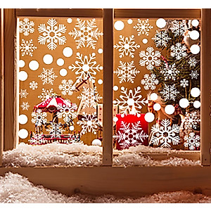 321pcs Christmas Window Clings for Glass Windows 9sheets Christmas Window Decals Snowflakes Christmas Decorations Christmas Window Stickers for Kids Holiday Window Clings Winter Decorations