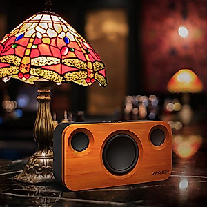 ARCHEER 25W Bluetooth Speaker (A320) with Super Bass, Loud Bamboo Wood Home Audio Wireless Speakers with Subwoofer