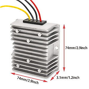 KIE DC DC Converter Regulator Reducer 48V Step Down to 12V 10A 120W Voltage Compatible with Golf Cart Power Module Car Supply Electronic Transformer Volt