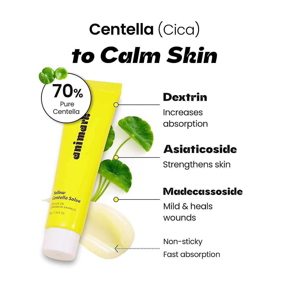 SUNNY SIDE UP Dog Cat Paw Moisturizer Yellow Centella Salve | Dog Lotion for Dry Itchy Skin & Cracked Paws | Cat Itchy Skin Allergy Relief | Cat & Dog Paw Balm for Skin Irritation (1.16 fl oz)