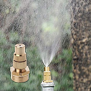 Easy to Operate 1/2" DN15 Garden Irrigation Brass Adjustable Spray Misting Nozzles Spray Head Strong and Sturdy