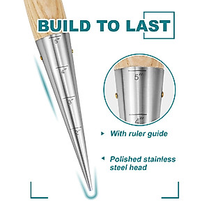 Dibber with 5 Inch Measurements Seed Dibber Garden Tool Hand Dibbler Seed Planter Tool Seed Dispenser Hole Digger for Planting Small Seeds Seedlings Sowing Seeds Transplanting Plants Planting Bulbs