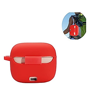 Silicone Cover for JBL Tune 230NC TWS Wireless Earphone Silicone Protective Cover, Portable Scratch and Shock Proof Cover with Carabiner(Mint Green)