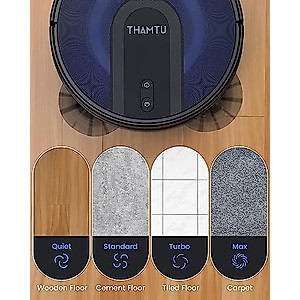 Thamtu G20 Robot Vacuum and Mop Combo, with Self-Emptying Base, Auto Carpet Boost, 3000Pa Suction for Powerful Cleaning, APP and Voice Control, Pet Hair Cleaning, is Ideal for Household Cleaning