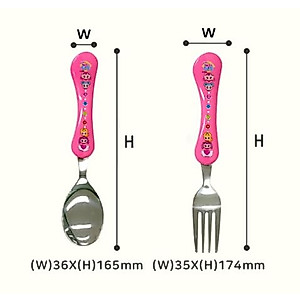 Generic TNB Teenieping Character Dinnerware Set with Case, Cutlery Set, Fork, Spoon, Tableware, Training Chopsticks for Beginners with Silicone Rings (Splashping), m, Pink, blue, purple