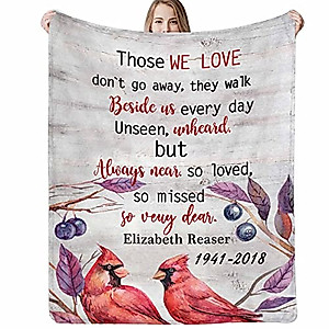 D-Story Personalized Memorial Throw Blanket for Loss of Loved One, Mom Loss Gift, Cardinals Memorial Blanket with Photo, Gift of Sympathy, Bereavement Gifts
