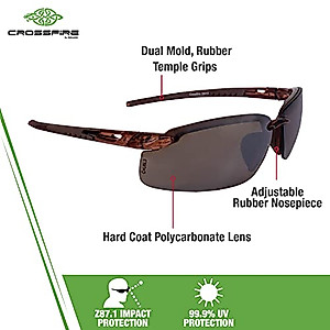 CROSSFIRE29117 Crossfire Brown Safety Glasses, Scratch-Resistant, Frameless