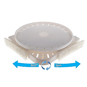 5 STAR SUPER DEALS Shower Corner Caddy Rotating Shelf - Tension Suction Cup Wedge Mount - Shower & Bathroom Storage Organizer- w/Drainage Holes & Hanging Hooks