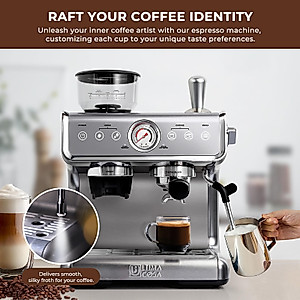 Ultima Cosa Elevate Your Coffee Experience Espresso Machine With Grinder,Barista Espresso Maker with Milk Frother Steam Wand, Removable Water Tank