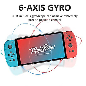 Gamrombo Joypad Controllers for Nintendo Switch, Left Right Wireless Joycon Replacement for Switch/Lite/OLED, Switch Controllers Support Dual Vibration/Motion Control/Wake-up/Screenshot (Blue, Red)