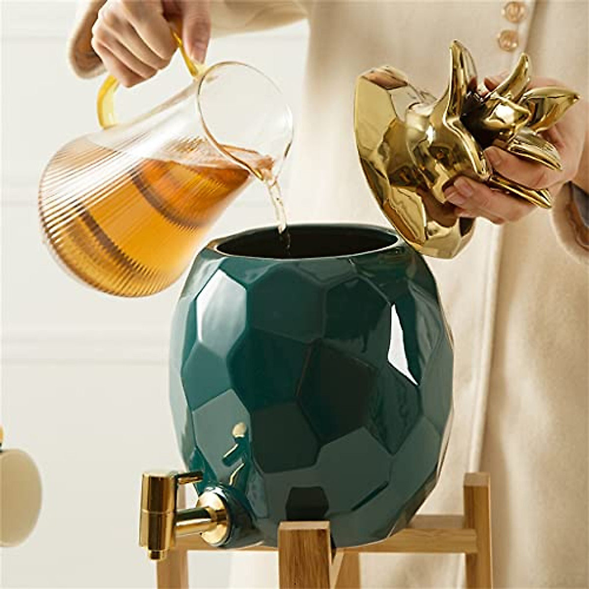 EVANEM Pineapple Ceramic Cold Kettle Juice Jar Beverage Cooling Kettle Set Large Capacity Heat Resistant