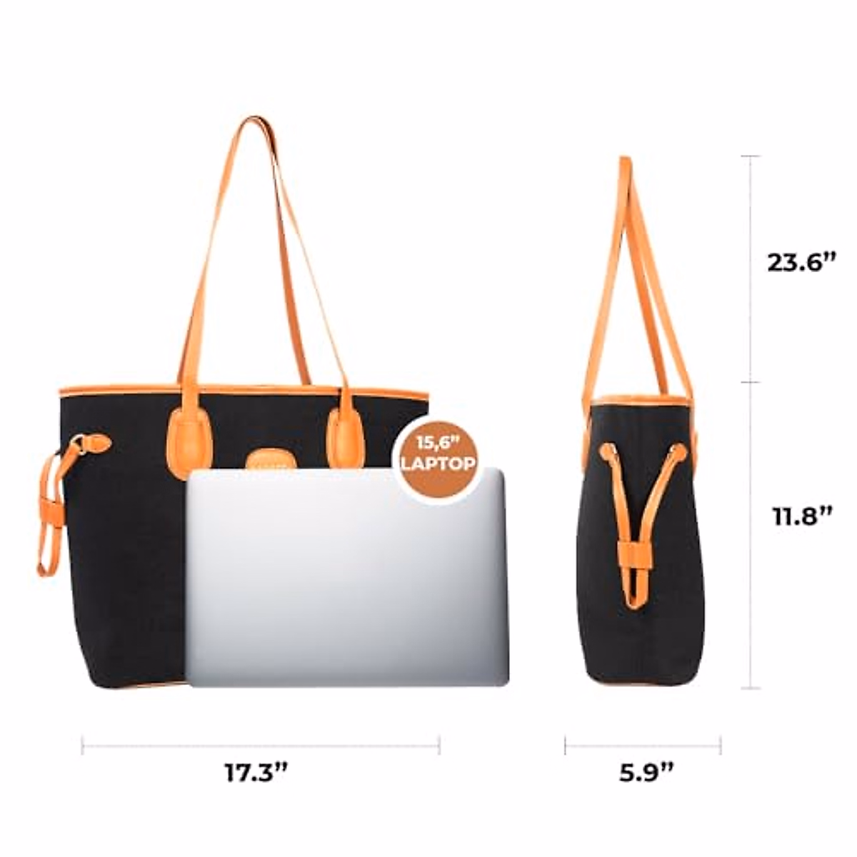 Canvas Tote Bag For Women, Extra Large Cotton Canvas Laptop Tote Bag for Travel School and Work