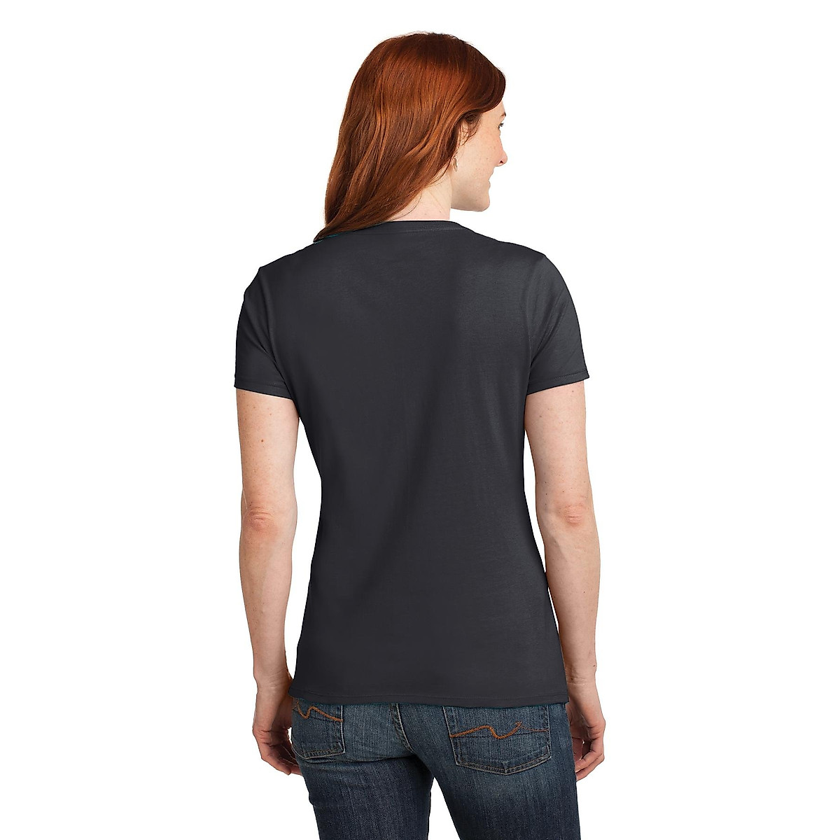 Hanes Ladies Nano-T Cotton V-Neck T-Shirt Ash Gray 3XL