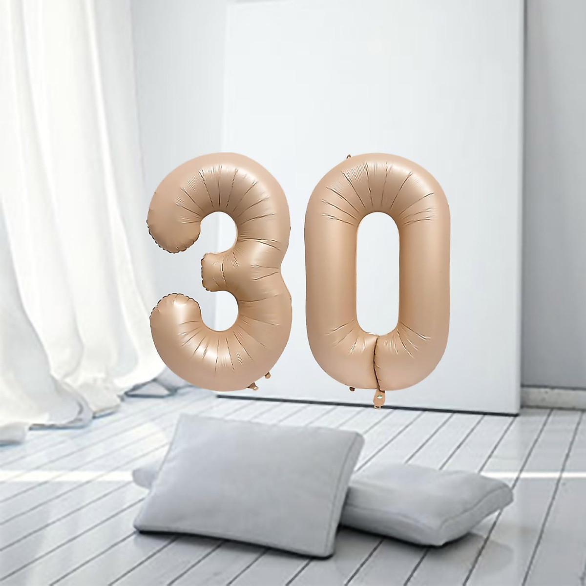 Number 50 Balloons 32 Inch Digital Balloon Alphabet 50th Birthday Balloons Digit 50 Helium Balloons Big Balloons for Birthday Party Supplies Wedding Bachelorette Bridal Shower, Caramel Number 50