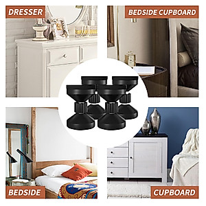 dadop Headboard Stoppers for Wall, Adjustable Threaded Bed Frame Anti-Shake Tool, Bedside Anti Shake Tool for Beds Sofas Cabinets, Easy to Install, 4PCs, (1.65in-2.64in)