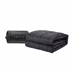 Gravity Blanket Travel Weighted Blanket, Flex Weighted Blanket, 10 lbs Black 40"x60", Original Weighted Blanket for Sleep, Compact Blanket for Traveling & Outdoors, Carrying Bag Included