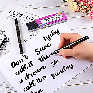 Sunshilor Dual Brush Calligraphy Pens Black Hand Lettering Pens for Beginners Writing, Art Drawing, Sketching, Illustration, Scrapbooking, Journaling, Double Brush Markers