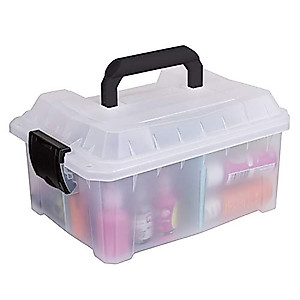 ArtBin 6817AG Sidekick Cube Carrying Case with Open Lift-Out Tray, Portable Art & Craft Organizer with Handle, [1] Plastic Storage Case, Clear