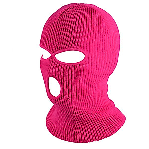 3 Hole Winter Knitted Mask, Outdoor Sports Full Face Cover Ski Mask Warm Knit Balaclava for Adult