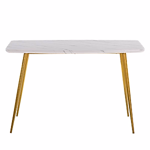 GAJUST Elegant White Marble Dining Table - Timeless Beauty