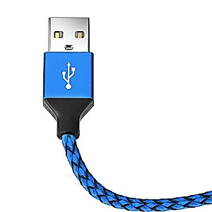Micro USB Charger Cable Blue - Sagmoc Android Charging Cord Nylon Braided 5 Pack 2FT 3FT 6FT 6FT 10FT for Samsung S7 S6 Edge, Kindle, Note 5, Android Smartphone, MP3, Tablet and More